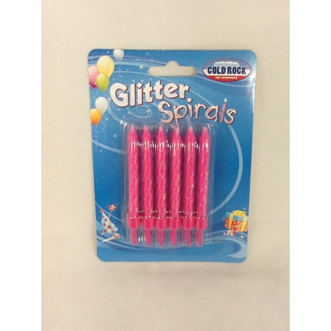 Glitter Spiral Candle - Cold Rock - Pink (1 PACKET) – Streamline Foods
